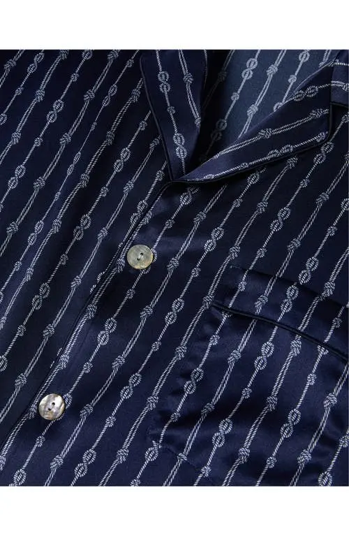 PETITE PLUME Nautical Stripe Mulberry Silk Pajamas