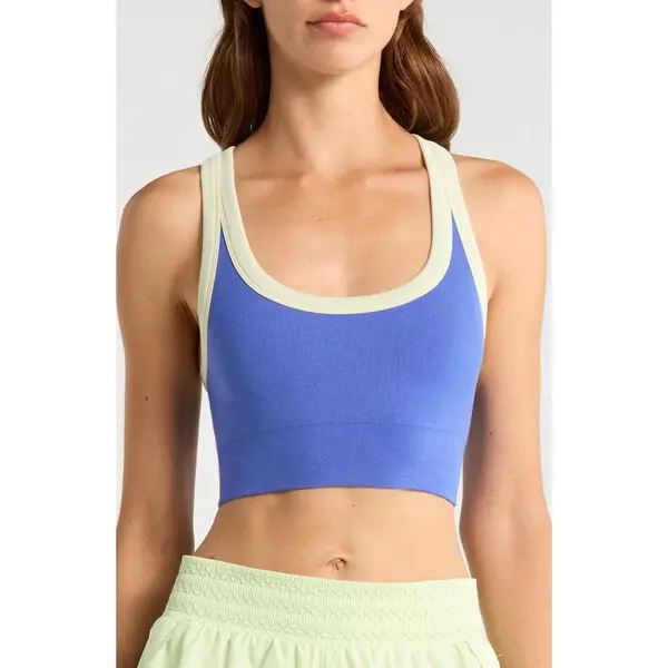 Free People Go To Colorblock Sports Bra - Electric Shock Combo