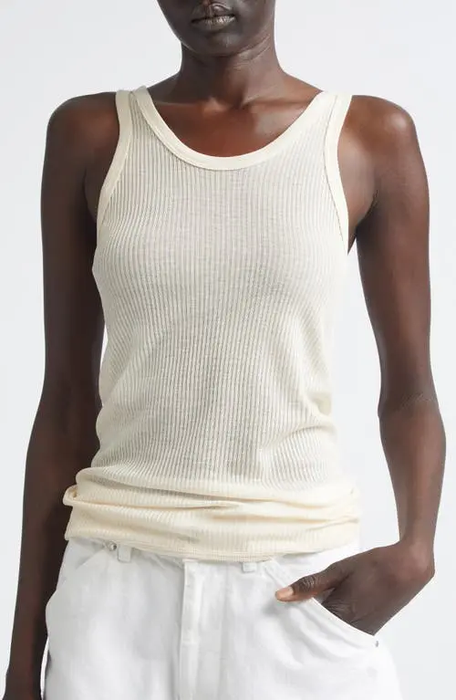 LEMAIRE Ribbed Scoop Neck Tank - Jasmine