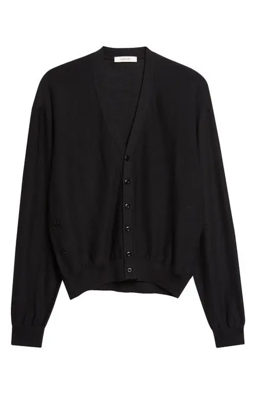 LEMAIRE Twisted Merino Wool Blend Cardigan - Black