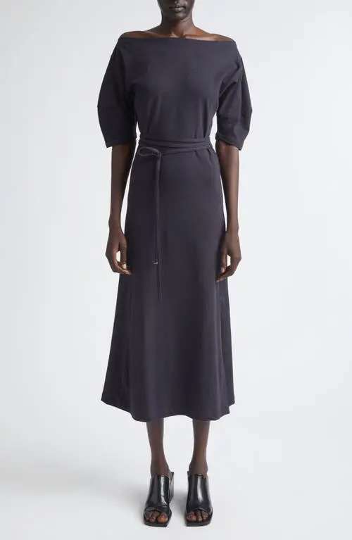 LEMAIRE Cotton & Linen Jersey Midi Dress - Urchin