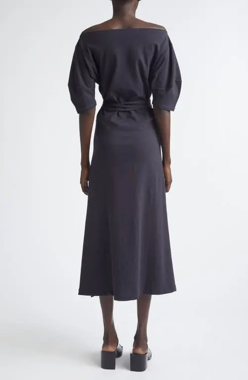 LEMAIRE Cotton & Linen Jersey Midi Dress - Urchin