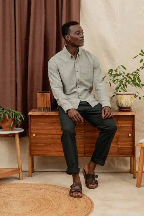 Bridge & Burn Sutton Slim Shirt - Olive Twill