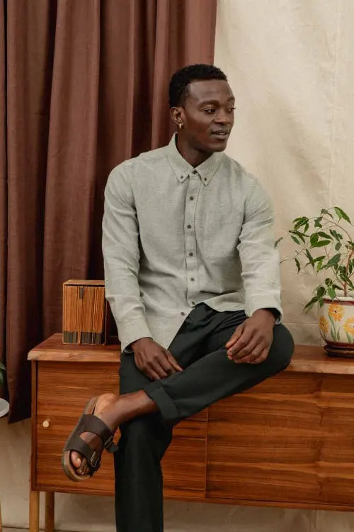 Bridge & Burn Sutton Slim Shirt - Olive Twill
