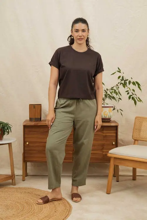 Bridge & Burn Recycled Boxy Tee - Truffle