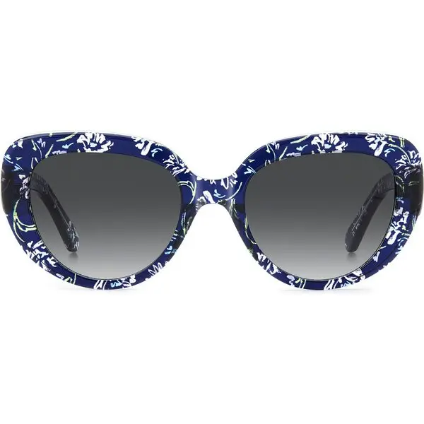 Kate Spade New York Rana 53mm Rectangular Sunglasses - Pattern Blue/dark Grey Sf