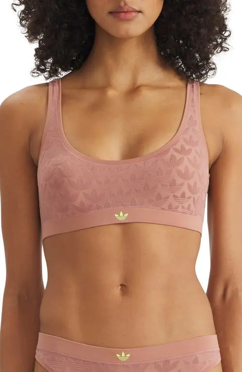 ADIDAS ORIGINALS Microterrot Monogram Comfort Scoop Bralette - Warm Clay