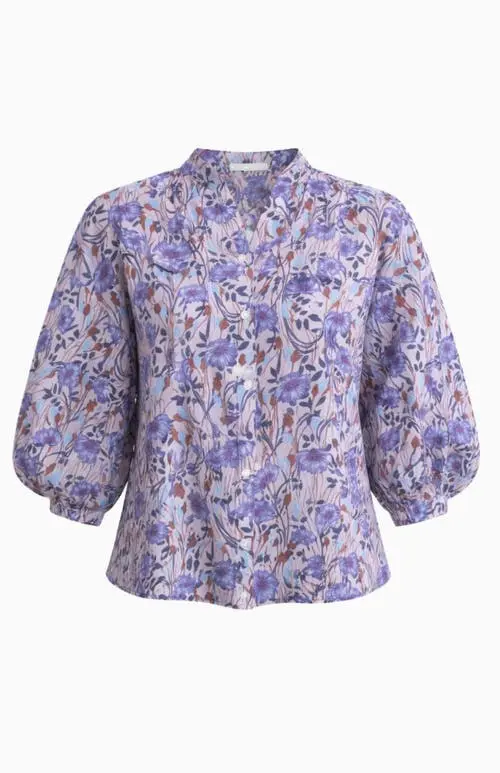 Rebecca Taylor Daphne Floral Print Blouse