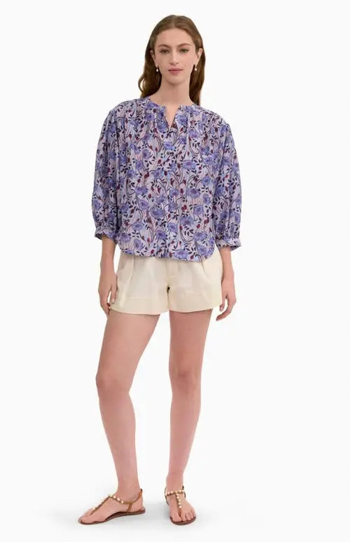 Rebecca Taylor Daphne Floral Print Blouse - Iris Multi