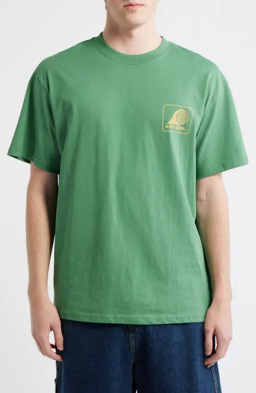 Rip Curl Rolling Wave Cotton Jersey Graphic T-shirt - Leaf Green