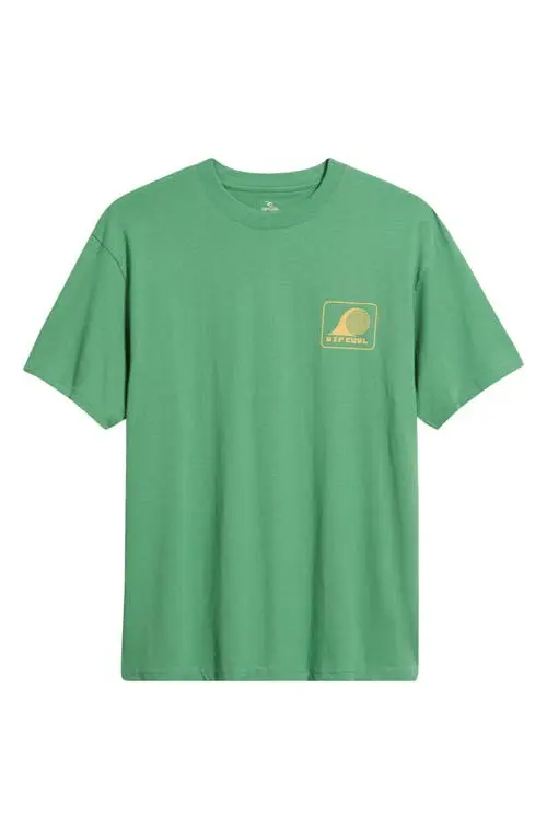 Rip Curl Rolling Wave Cotton Jersey Graphic T-shirt - Leaf Green