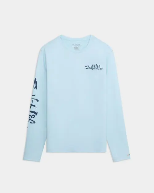 SALT LIFE Salt Water Perforated Tee - Aquamarine