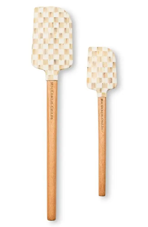 MACKENZIE-CHILDS Check Set Of 2 Spatulas - Mocha
