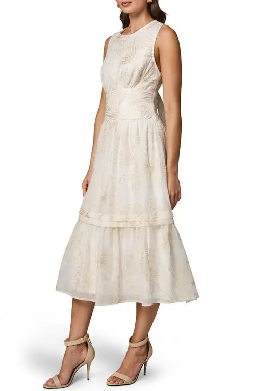 Donna Karan New York Floral Embroidery A-line Dress