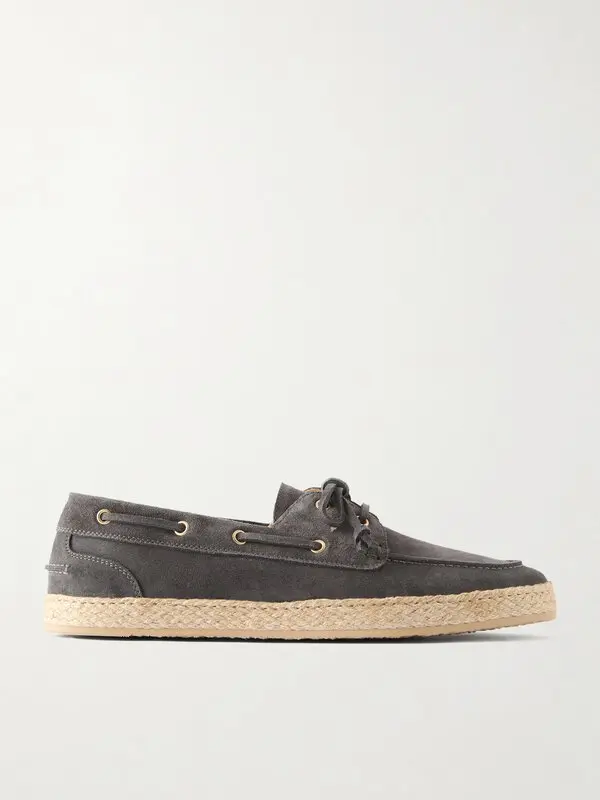 Brunello Cucinelli Suede Boat Shoes - Gray