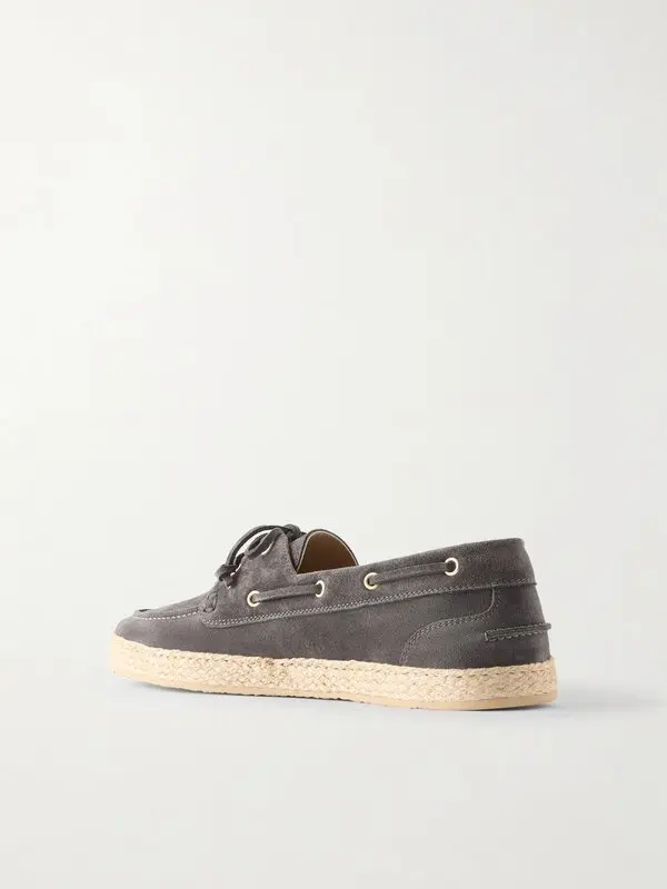 Brunello Cucinelli Suede Boat Shoes - Gray