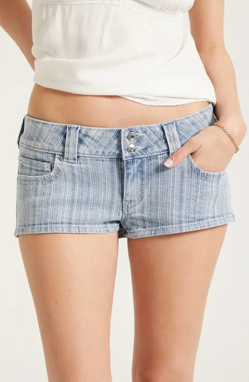 PACSUN Tatum Stripe Low Rise Denim Micro Shorts