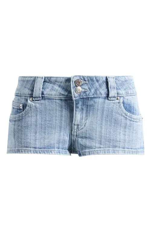 PACSUN Tatum Stripe Low Rise Denim Micro Shorts