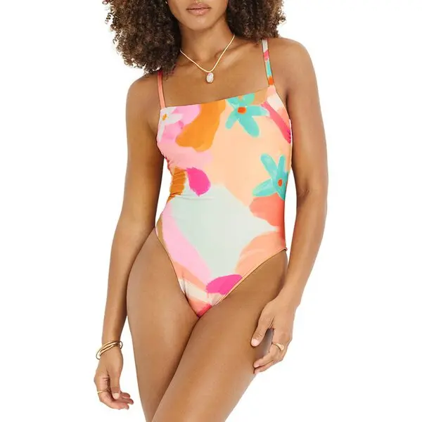 Vitamin A® Jenna Print One-piece Swimsuit - In Bloom Coloblock