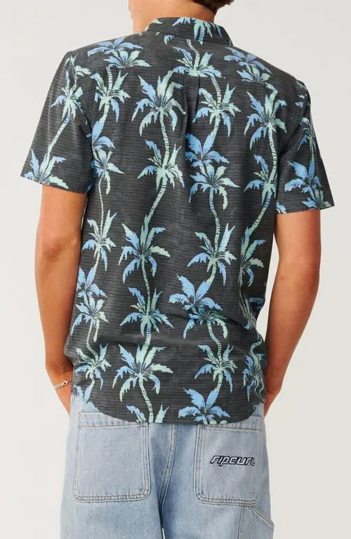 Rip Curl Sessions Aerotech Short Sleeve Performance Button-up Shirt - Black/blue