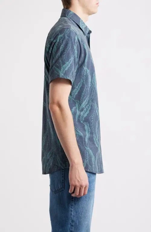 Rip Curl Sessions Aerotech Short Sleeve Performance Button-up Shirt - Dark Navy