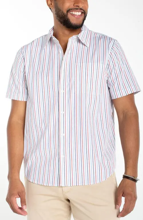 LIVERPOOL Short Sleeve Stretch Cotton Button-up Shirt