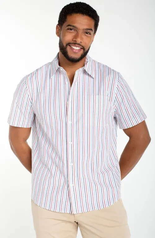 LIVERPOOL Short Sleeve Stretch Cotton Button-up Shirt