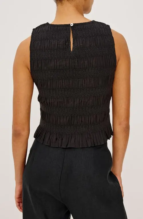 Rails Kane Ruched & Embroidered Shell