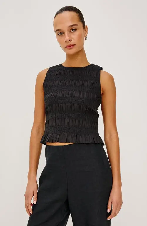 Rails Kane Ruched & Embroidered Shell