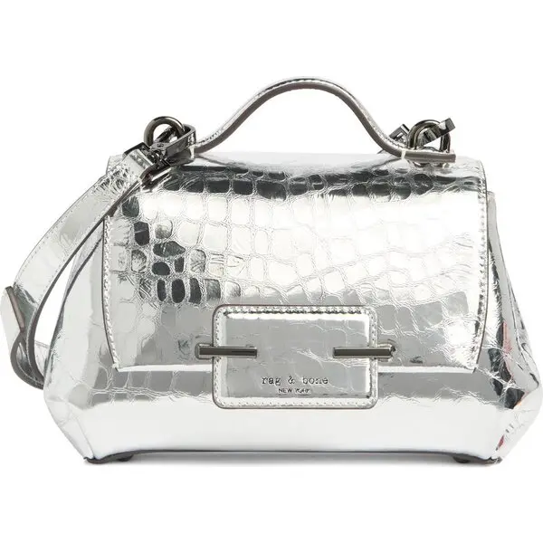Rag & Bone Realm Flap Crossbody Bag - Silver