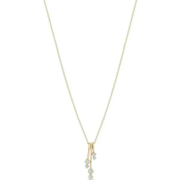 Zoe Chicco Diamond Drop Pendant Necklace - 14k Yellow Gold