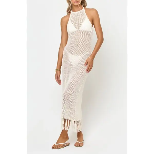 L*Space Caught Sea Cover-up Halter Dress - Cream