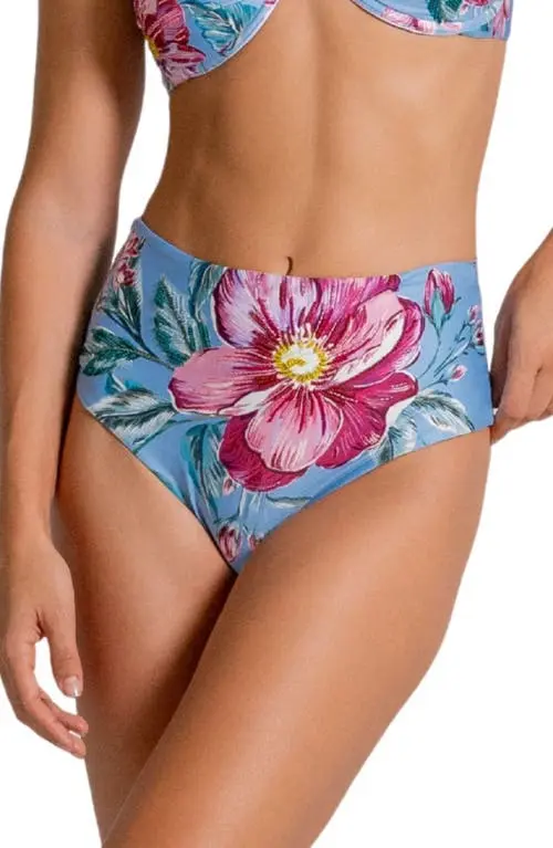 Cosita Linda Beaded High-waist Bikini Bottom - Multi Blue