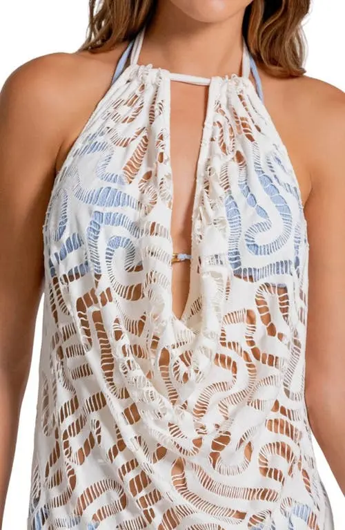 Cosita Linda Halter Open Stitch Mini Dress