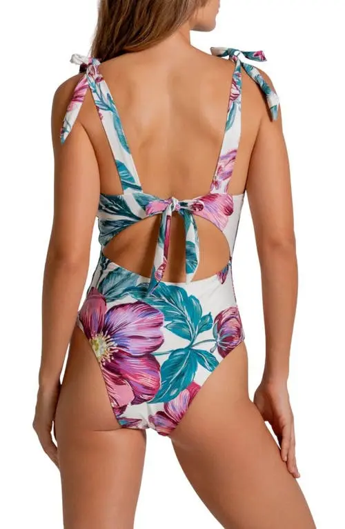 Cosita Linda Floral Bandeau One-piece Swimsuit