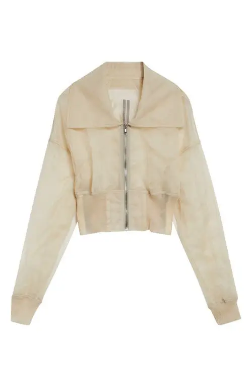Rick Owens Dracucollar Crop Tulle Bomber Jacket - Sand