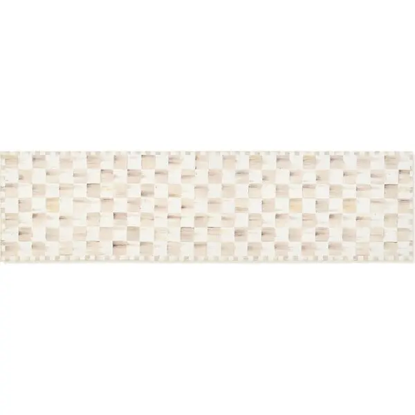 MACKENZIE-CHILDS Checkerboard Machine Washable Runner Rug - Mocha