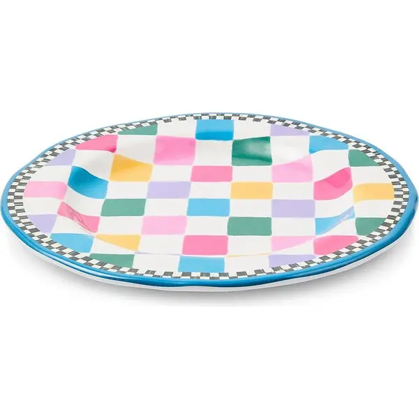 MACKENZIE-CHILDS Set Of 4 Jamboree Melamine Salad Plates - Blue Multi