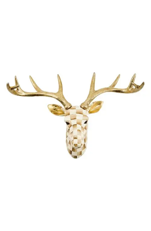 MACKENZIE-CHILDS Check Small Deer Wall Decor - Mocha