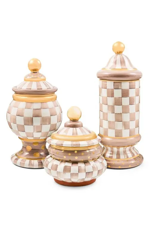 MACKENZIE-CHILDS Check Ceramic Globe Canister