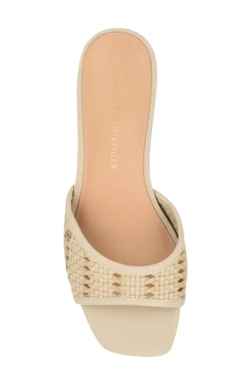 Tommy Hilfiger Kitten Heel Slide Sandal - Ivory
