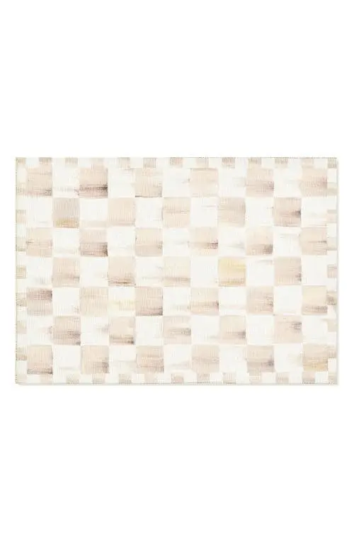 MACKENZIE-CHILDS Checkerboard Machine Washable Rug - Mocha