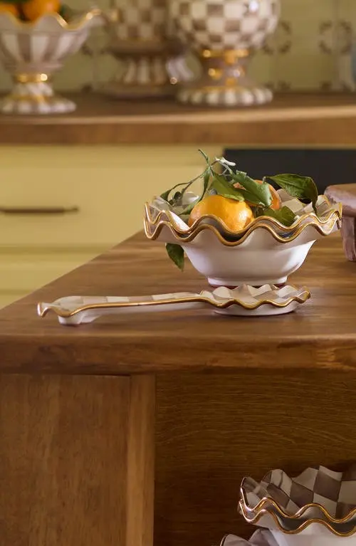 MACKENZIE-CHILDS Check Ceramic Spoon Rest