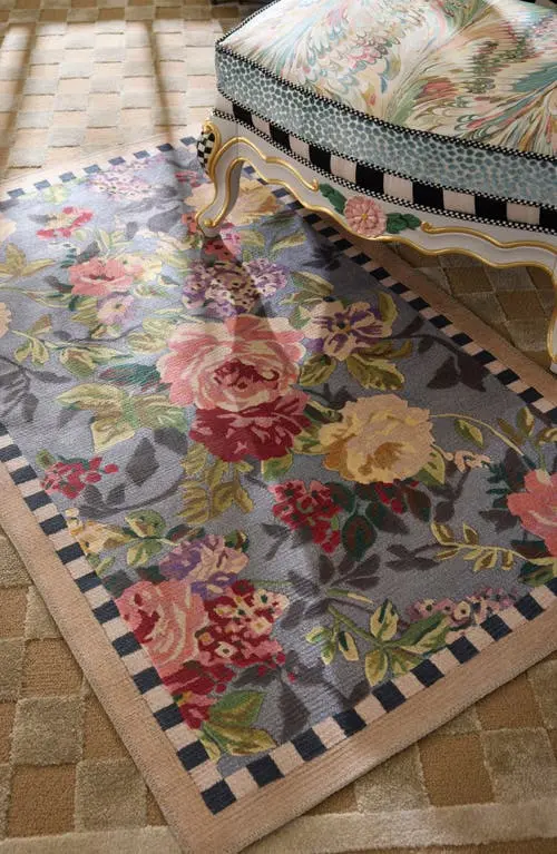 MACKENZIE-CHILDS Tudor Rose Washable Rug