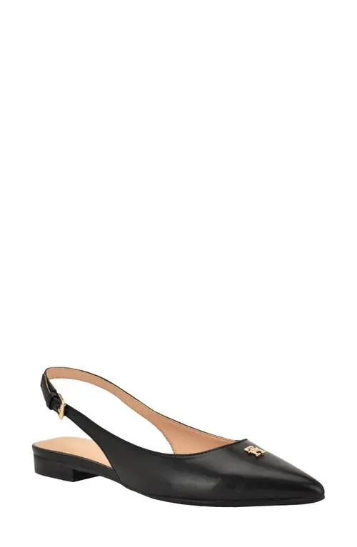 Tommy Hilfiger Velina Slingback Pointed Toe Flat - Black