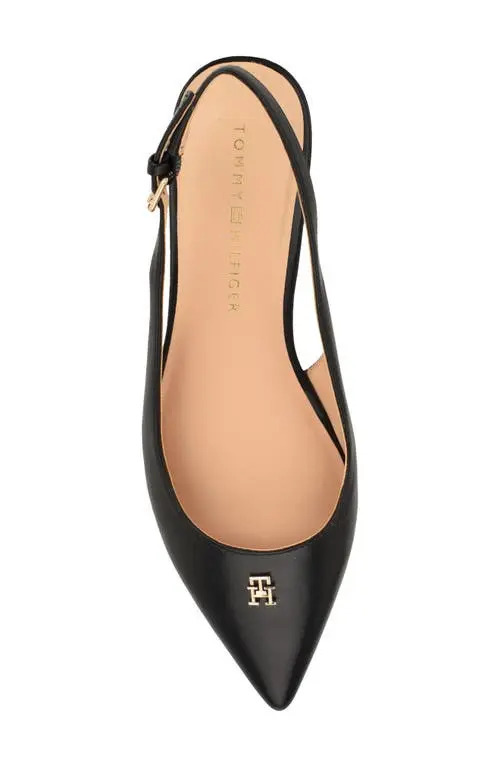 Tommy Hilfiger Velina Slingback Pointed Toe Flat - Black