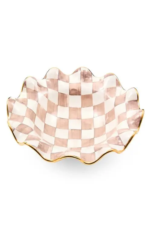MACKENZIE-CHILDS Check Ceramic Fluted Serving Bowl