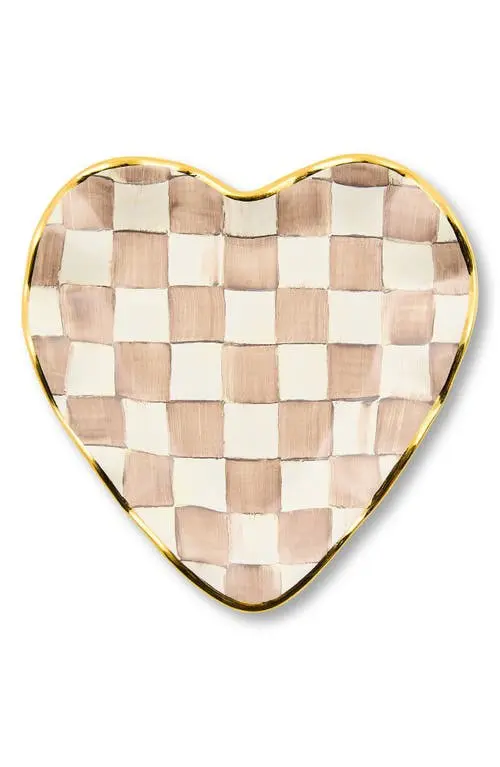 MACKENZIE-CHILDS Check Ceramic Fluted Heart Plate
