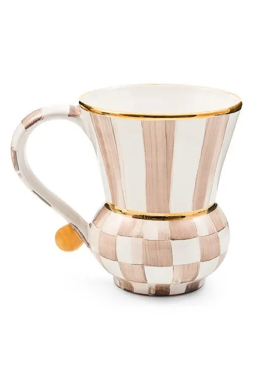 MACKENZIE-CHILDS Check Ceramic Mug - Mocha