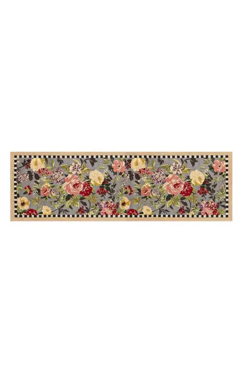 MACKENZIE-CHILDS Tudor Rose Washable Runner - Blue Multi